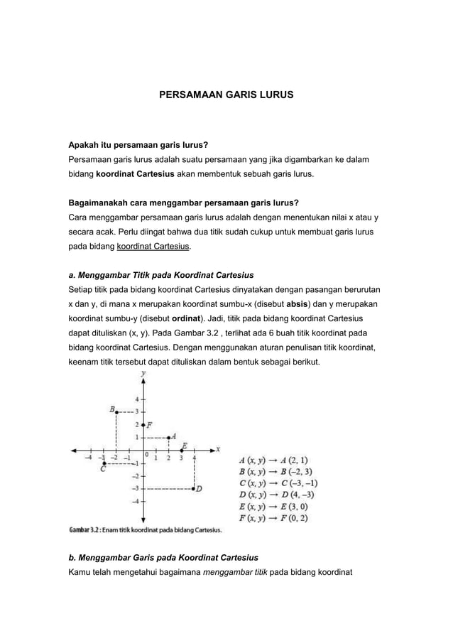 Kelompok ii persamaan garis lurus | DOCX