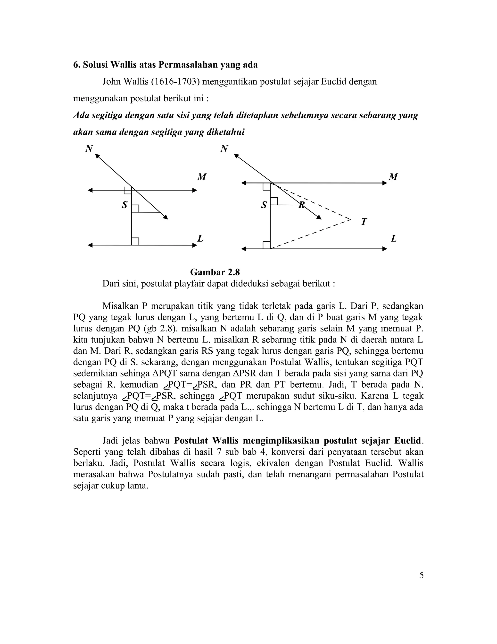 Proclus dan Wallis pada geometri Euclid | DOC