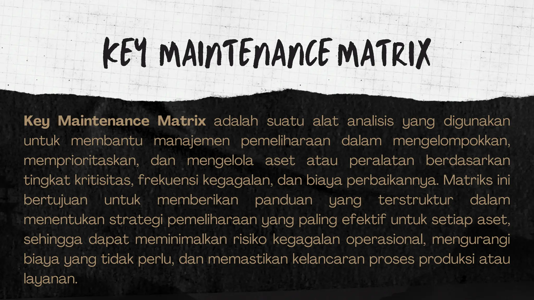 Materi Manajemen Perawatan Key Maintenance Matrix | PDF