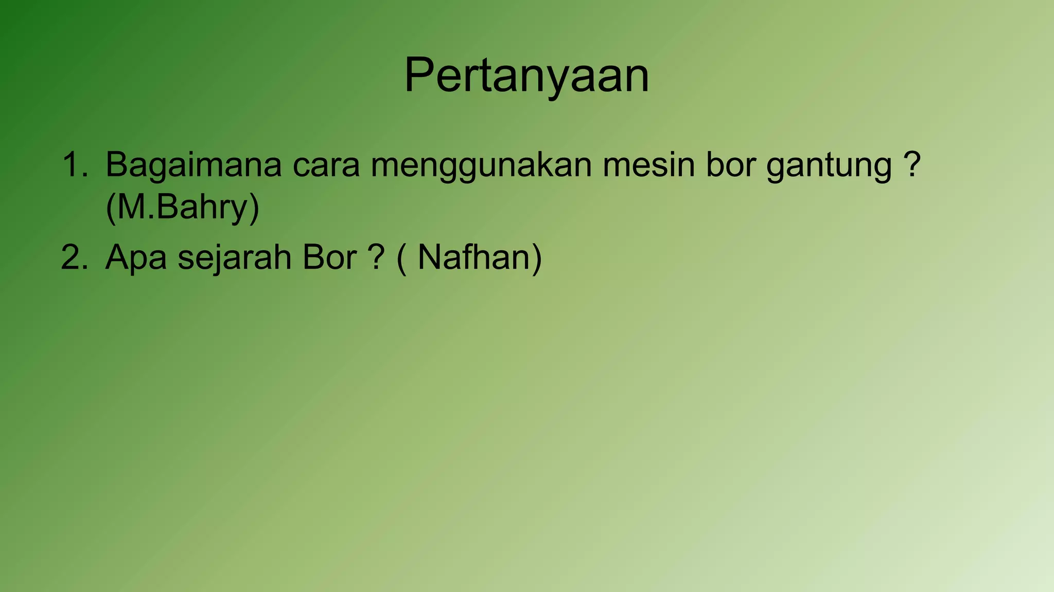 Slide Mesin Bor | PPTX