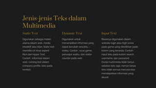 Teks dalam multimedia:elemen penting untuk komunikasi yg efektif | PPTX