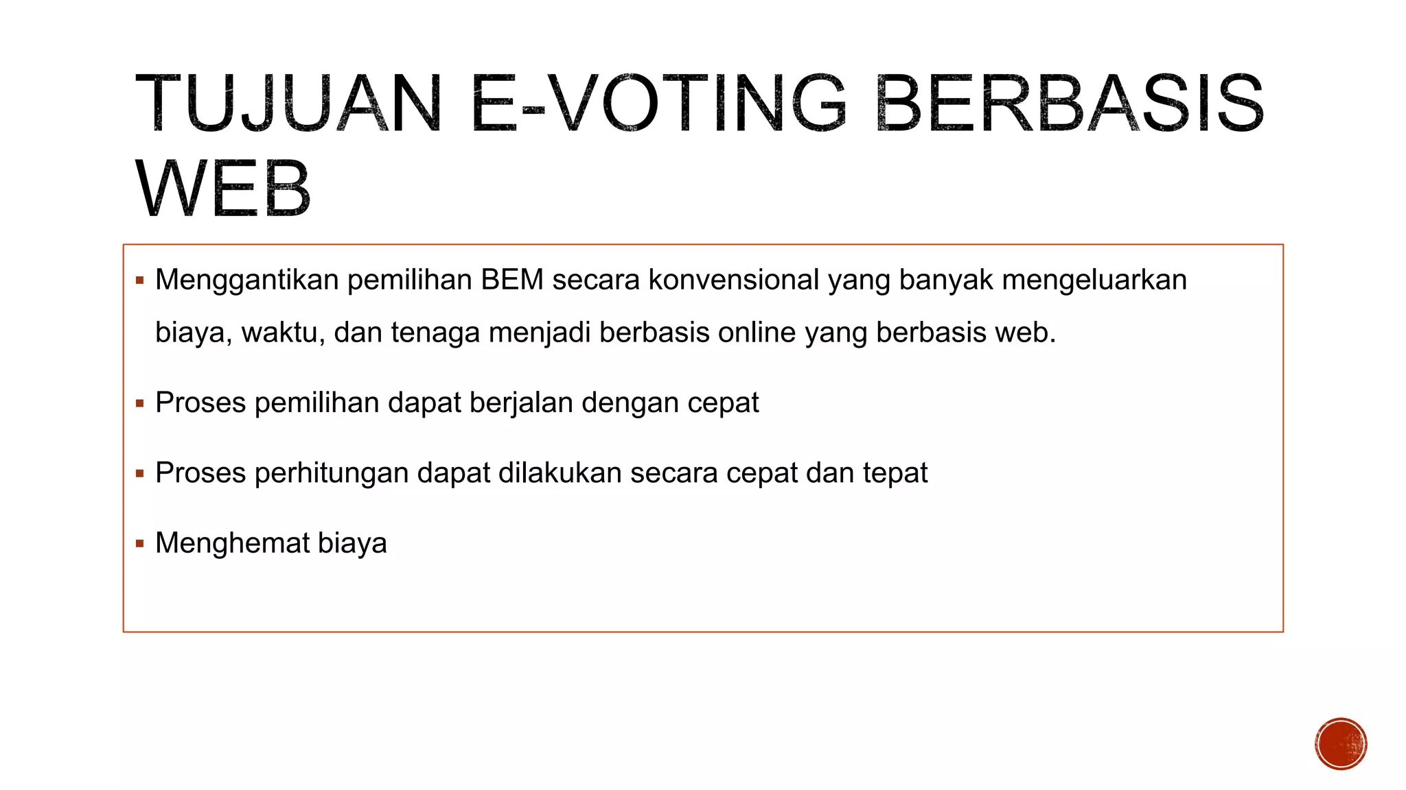 E-voting berbasis web | PPTX