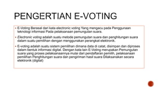 E-voting berbasis web | PPTX