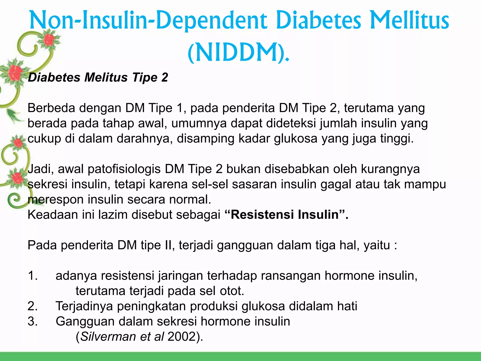 Terapi-Insulin Diabetes Melitus (IDDM & NIDDM) | PPTX