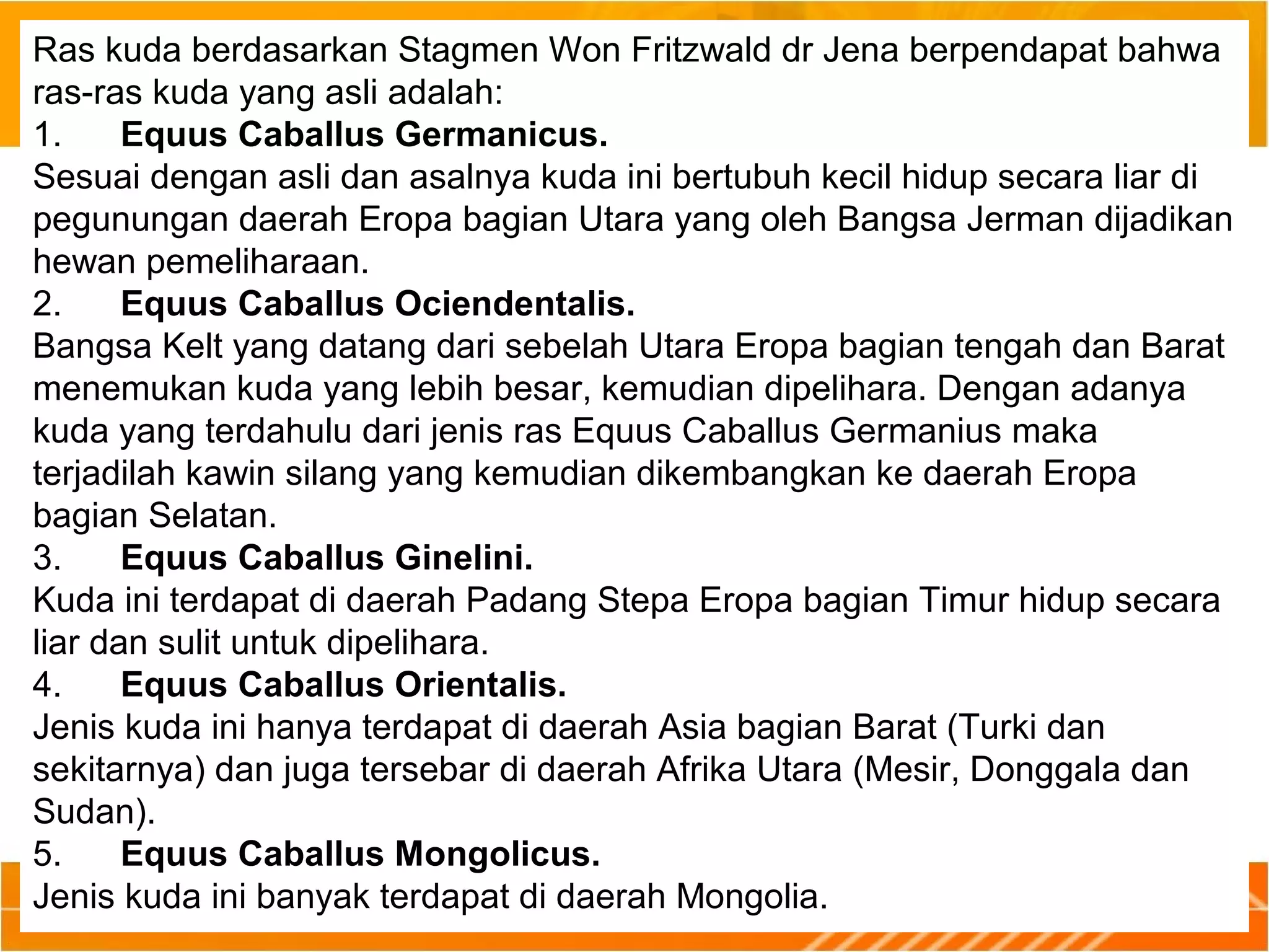 jenis - jenis kuda | PPT