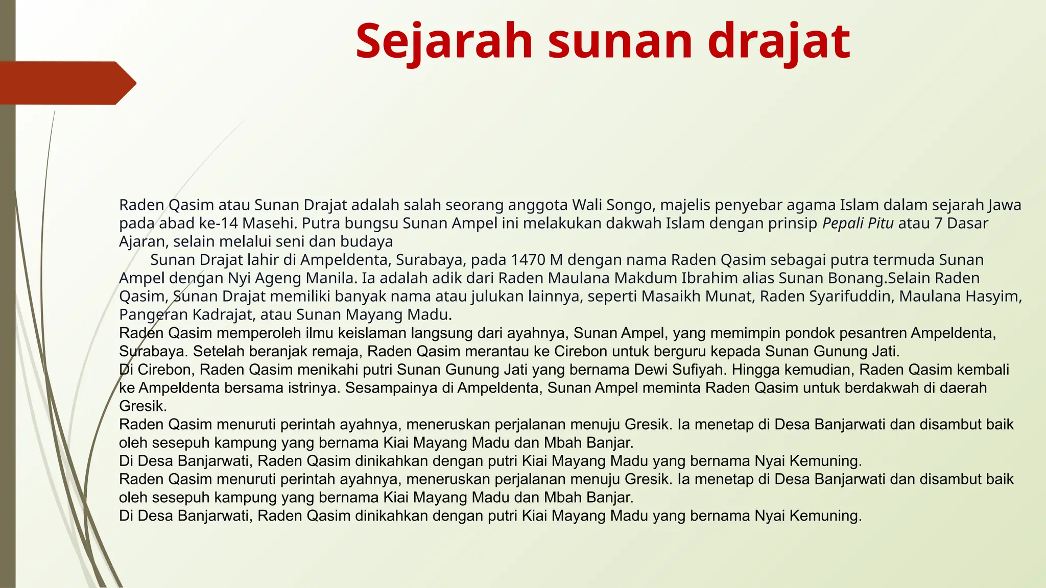 Sejarah Sunan Drajat Dalam Penyebaran Islam .pptx