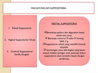 PPT KELOMPOK tentang sediaan SUPPOSITORIA.pptx