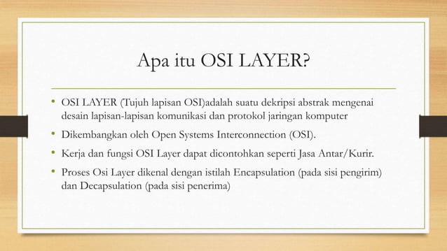 Proses Pengiriman Data Melalui OSI LAYER | PPT