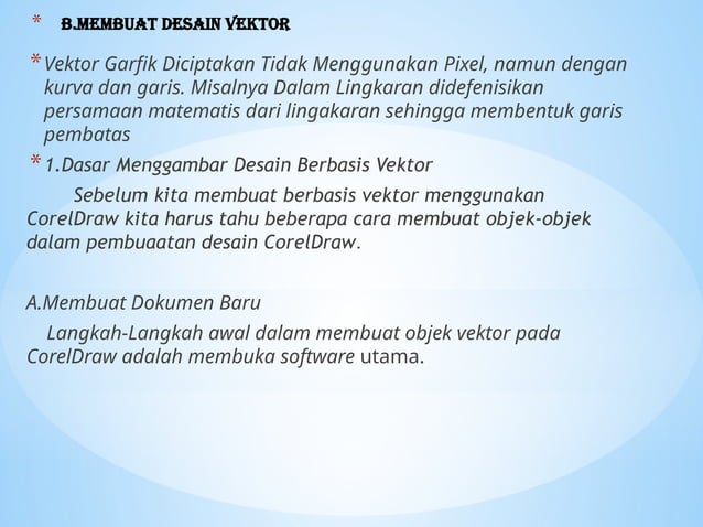 Mendesain Gambar Vektor pada Aplikasi CorelDraw | PPTX