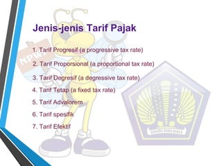 Jenis-jenis Tarif Pajak | PPT