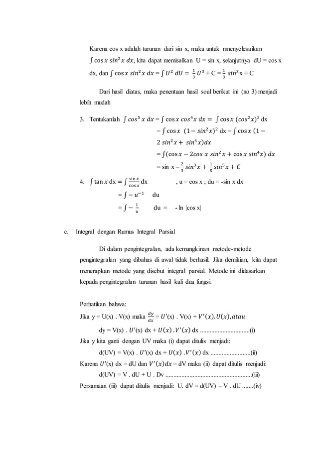 Pelajari Konsep Dasar Integral dalam Penyelesaian Masalah | PDF