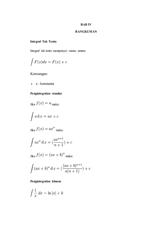 Pelajari Konsep Dasar Integral dalam Penyelesaian Masalah | PDF