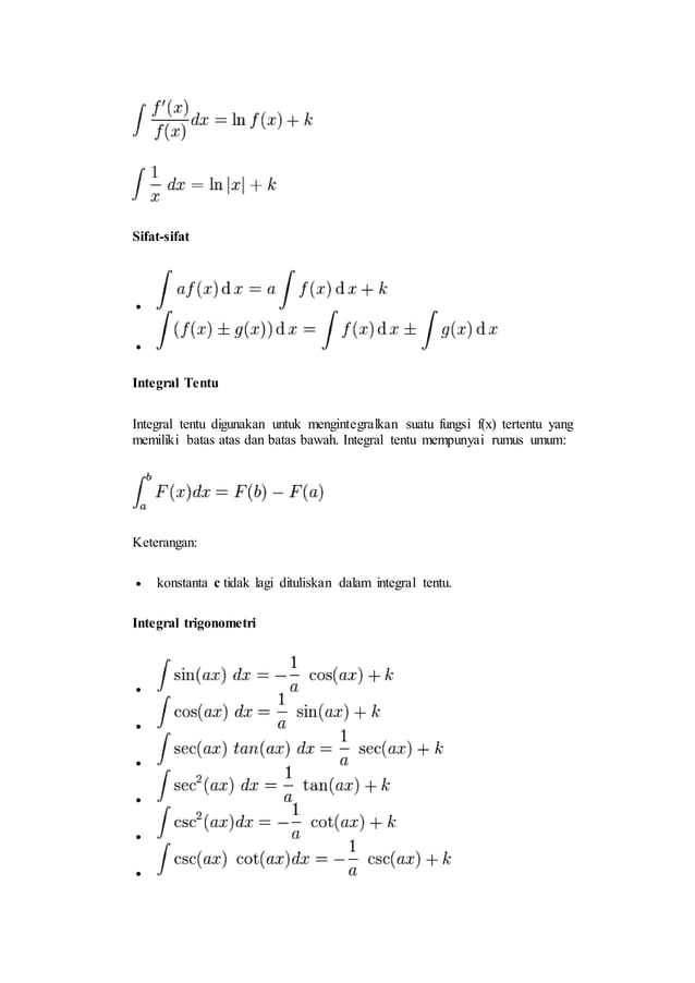 Pelajari Konsep Dasar Integral dalam Penyelesaian Masalah | PDF