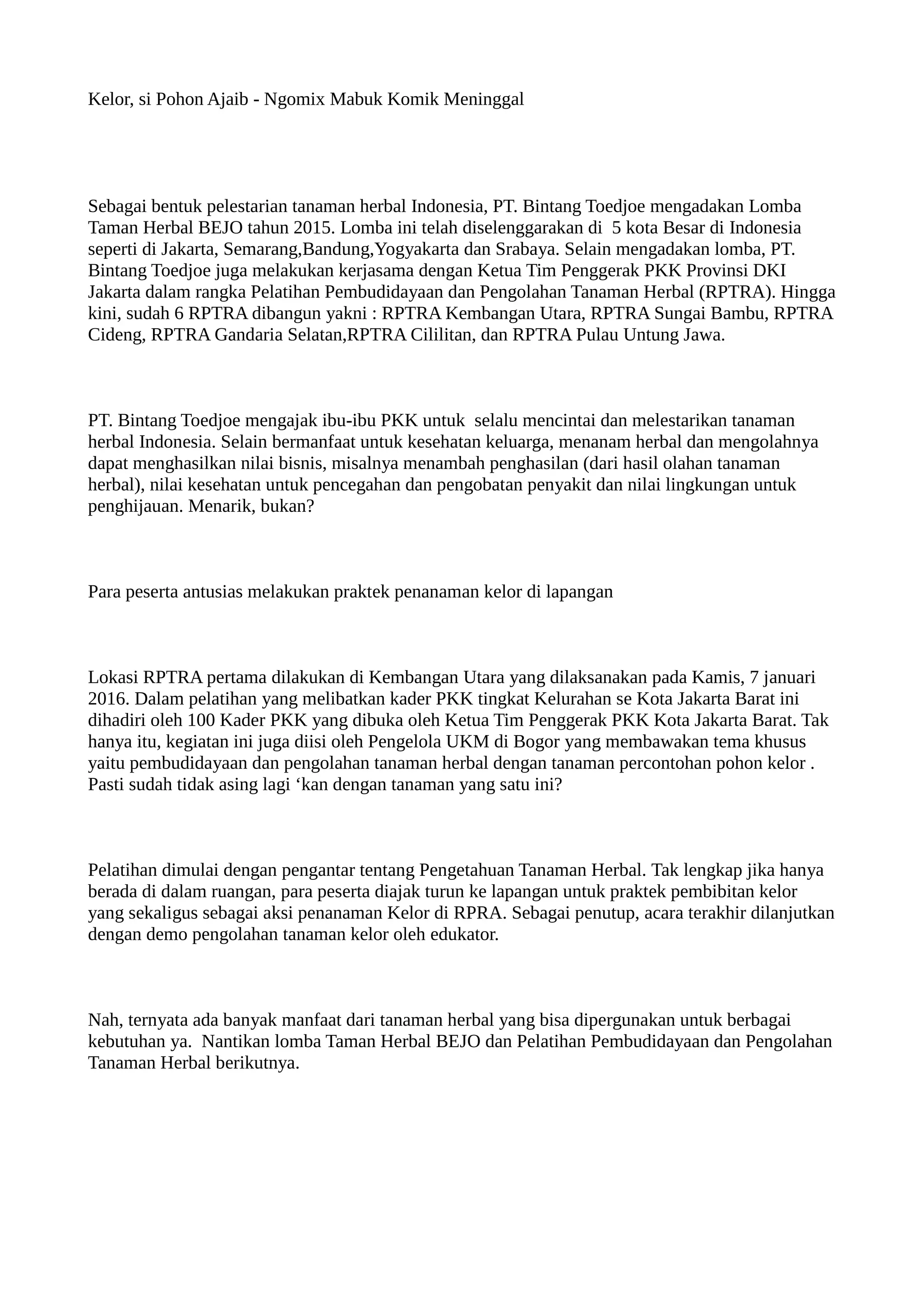 Kelor, si pohon ajaib | PDF