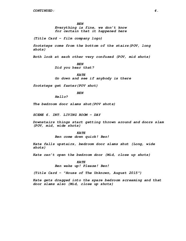 Kelsey Keighley - FMP First Draft Script
