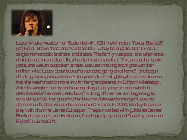 Lacey Nicole Mosley | PPT | Musicals | Genres