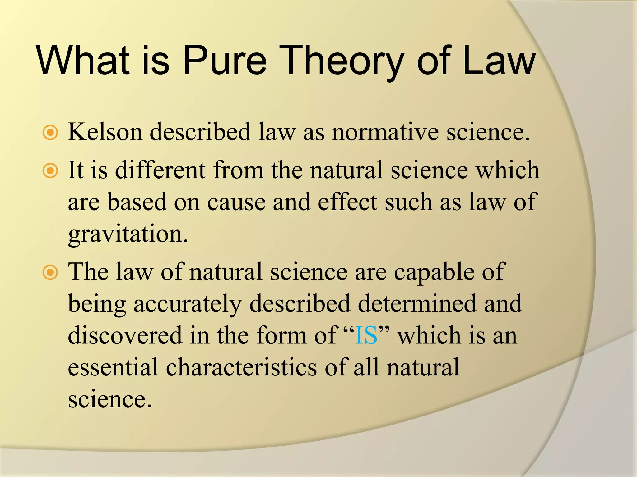 Kelson pure theory | PPTX