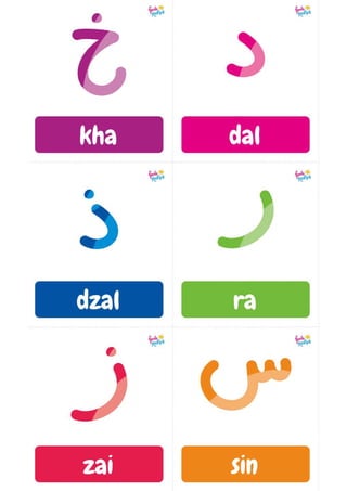 printable berisi anggota keluarga, hewan, huruf hijaiyyah, alfabet | PDF