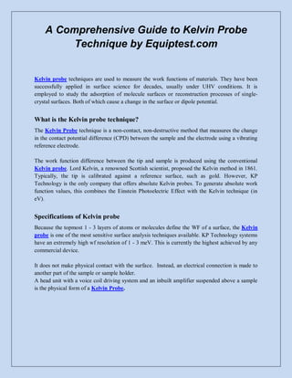 kelvin probe- Equiptest.com | Chemistry | Science