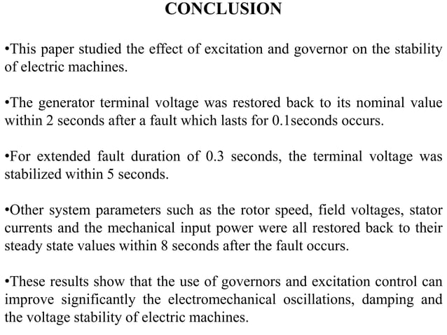 DYNAMIC MODELLING OF EXCITATION AND GOVERNOR EFFECT ON STABILITY OF ...