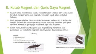 Magnet dan sifat dasar magnet Kutub magnet dan garis gaya magnet Medan ...