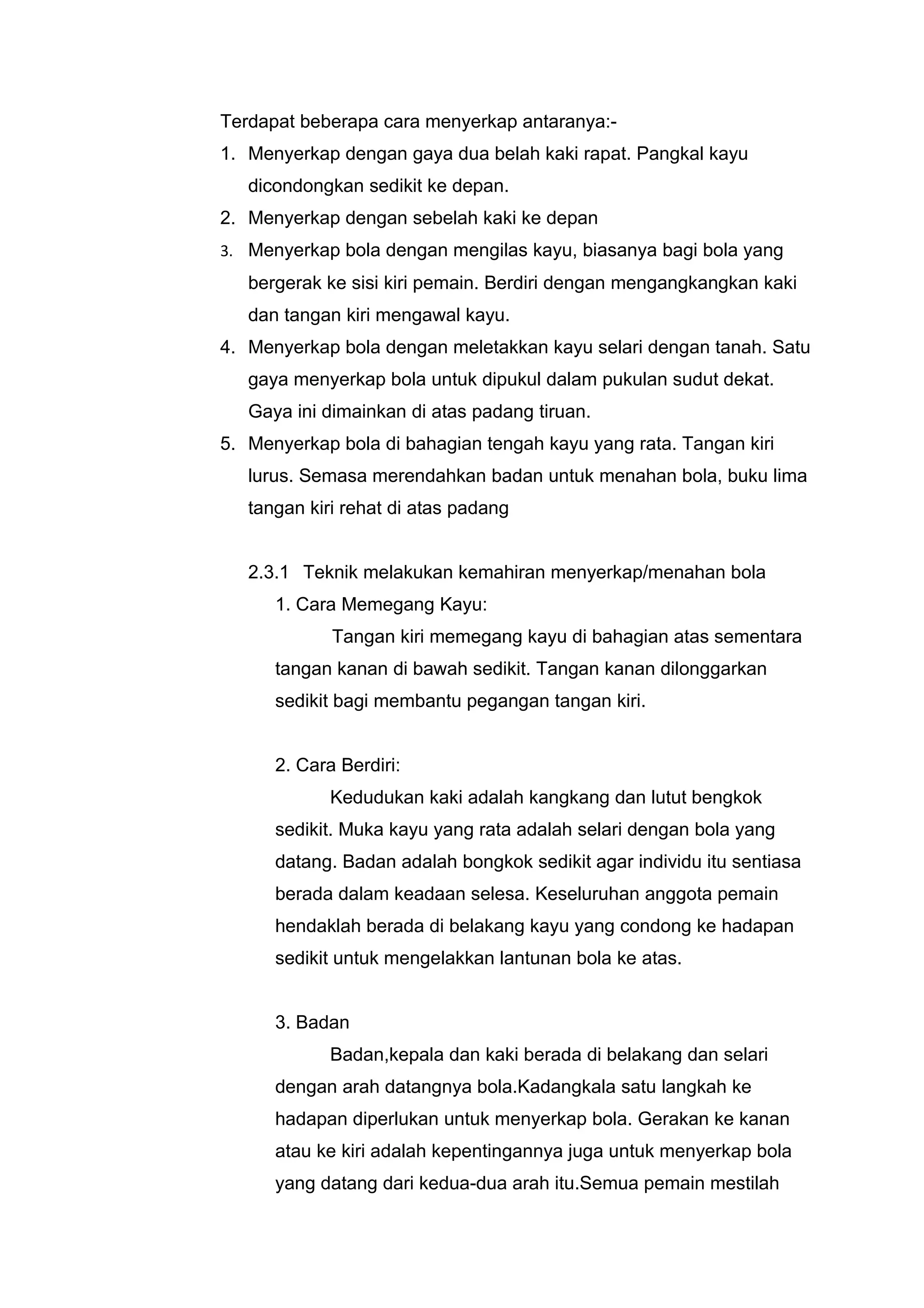 Kemahiran asas hoki | DOC