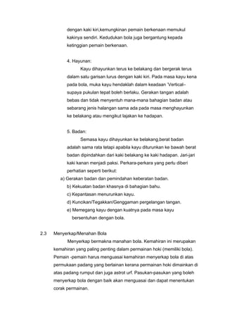 Kemahiran asas hoki | DOC