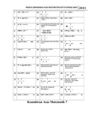 Kemahiran asas matematik | DOC