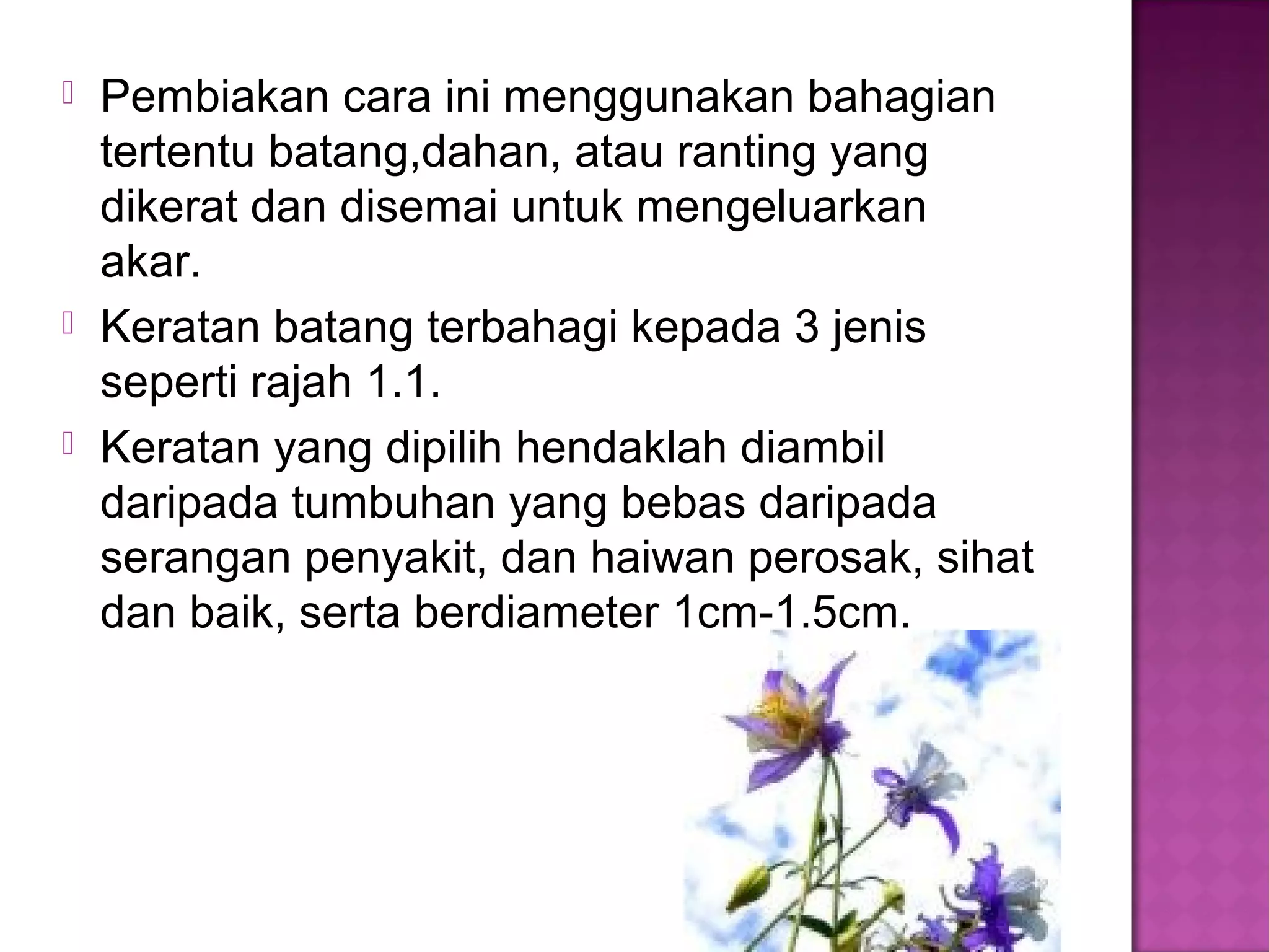 Kemahiran hidup pembiakan secara keratan batang | PPT