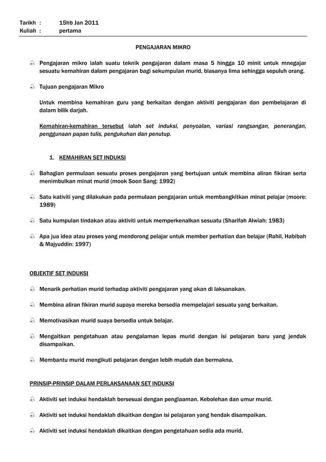 Kemahiran set induksi | DOCX