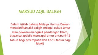 KEM AKIL BALIGH 2023 dan pengurusan jenazah bagi tahun enam | PPTX