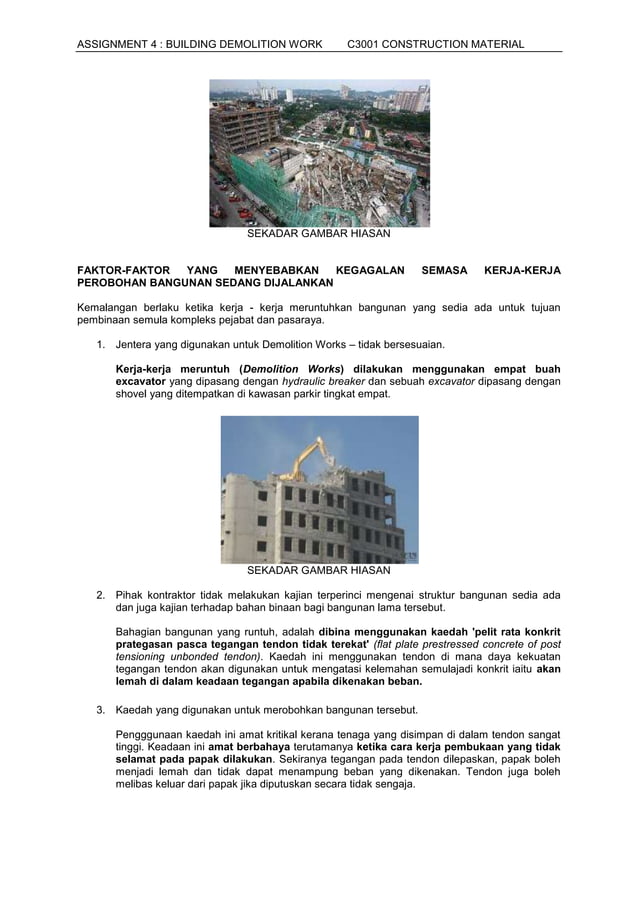 Kemalangan akibat kerja perobohan | DOCX
