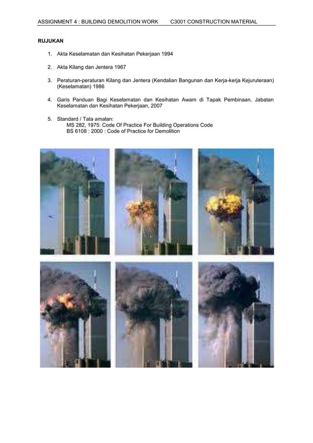 Kemalangan akibat kerja perobohan | DOCX