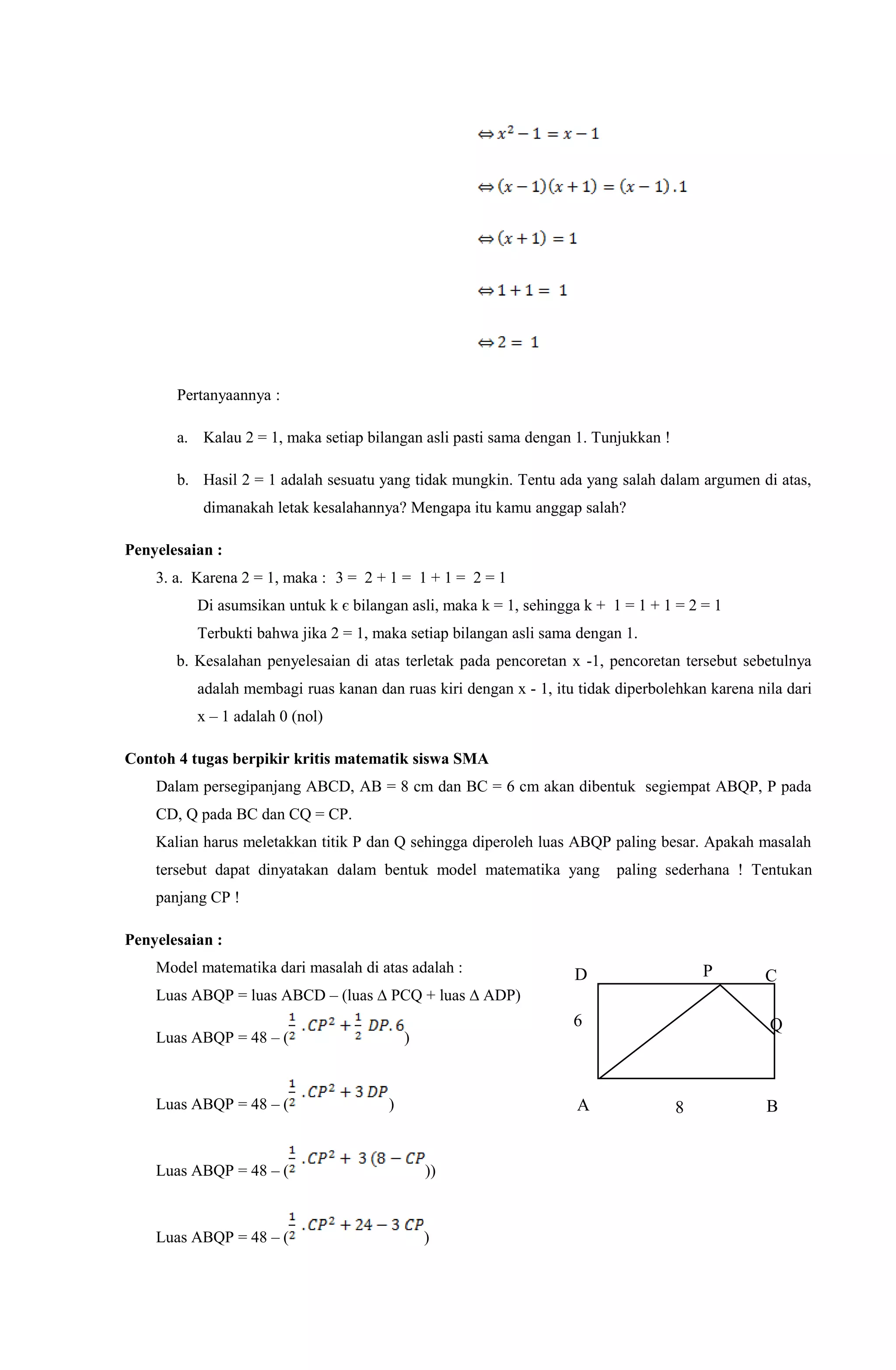 Kemampuan berpikir kritis, kreatif dan pemecahan masalah | PDF