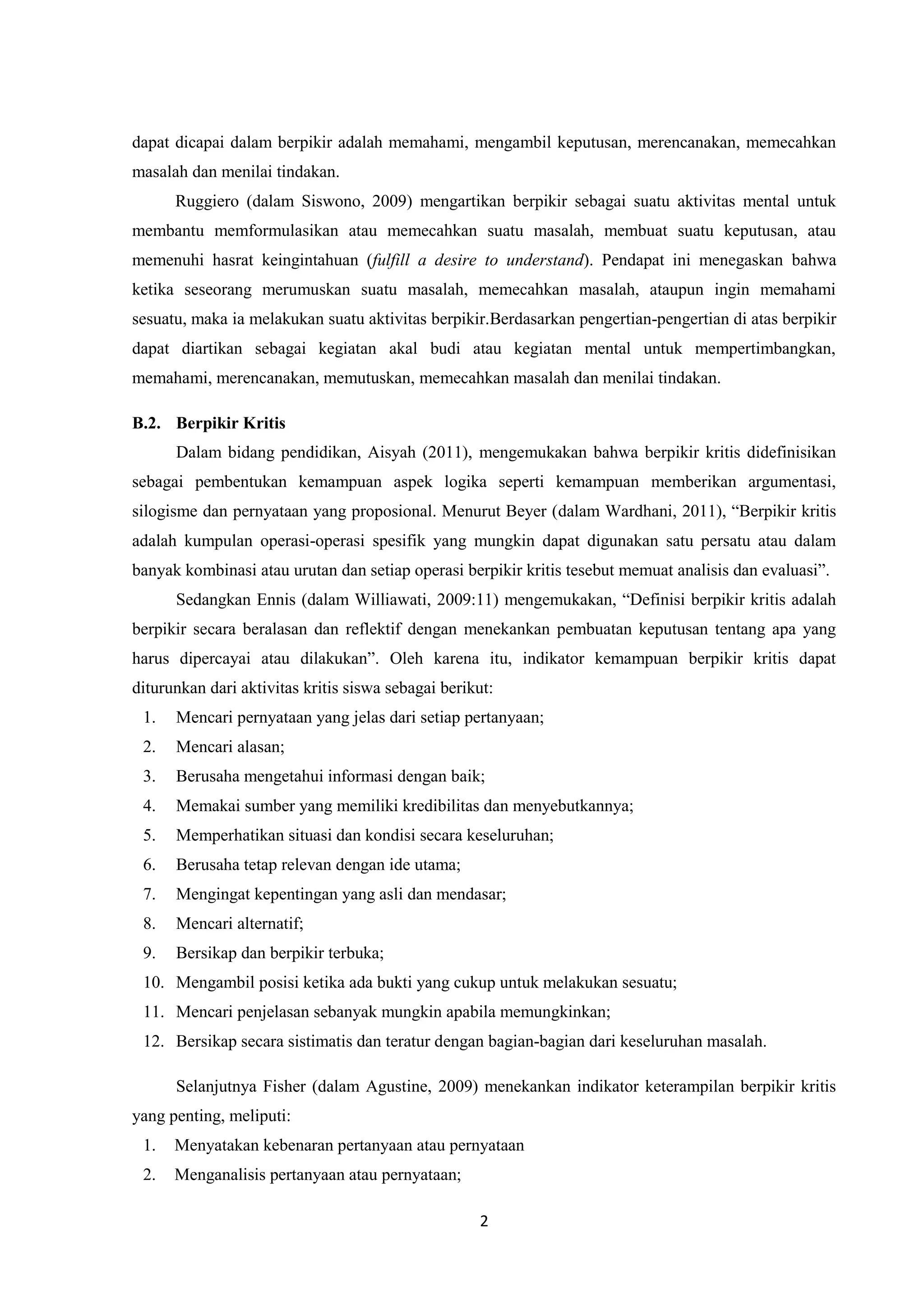 Kemampuan berpikir kritis, kreatif dan pemecahan masalah | DOCX