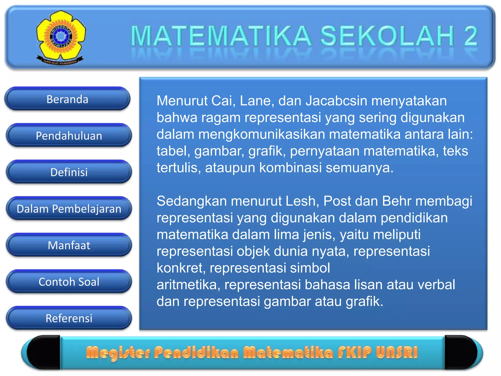 Kemampuan representasi matematis | PPT