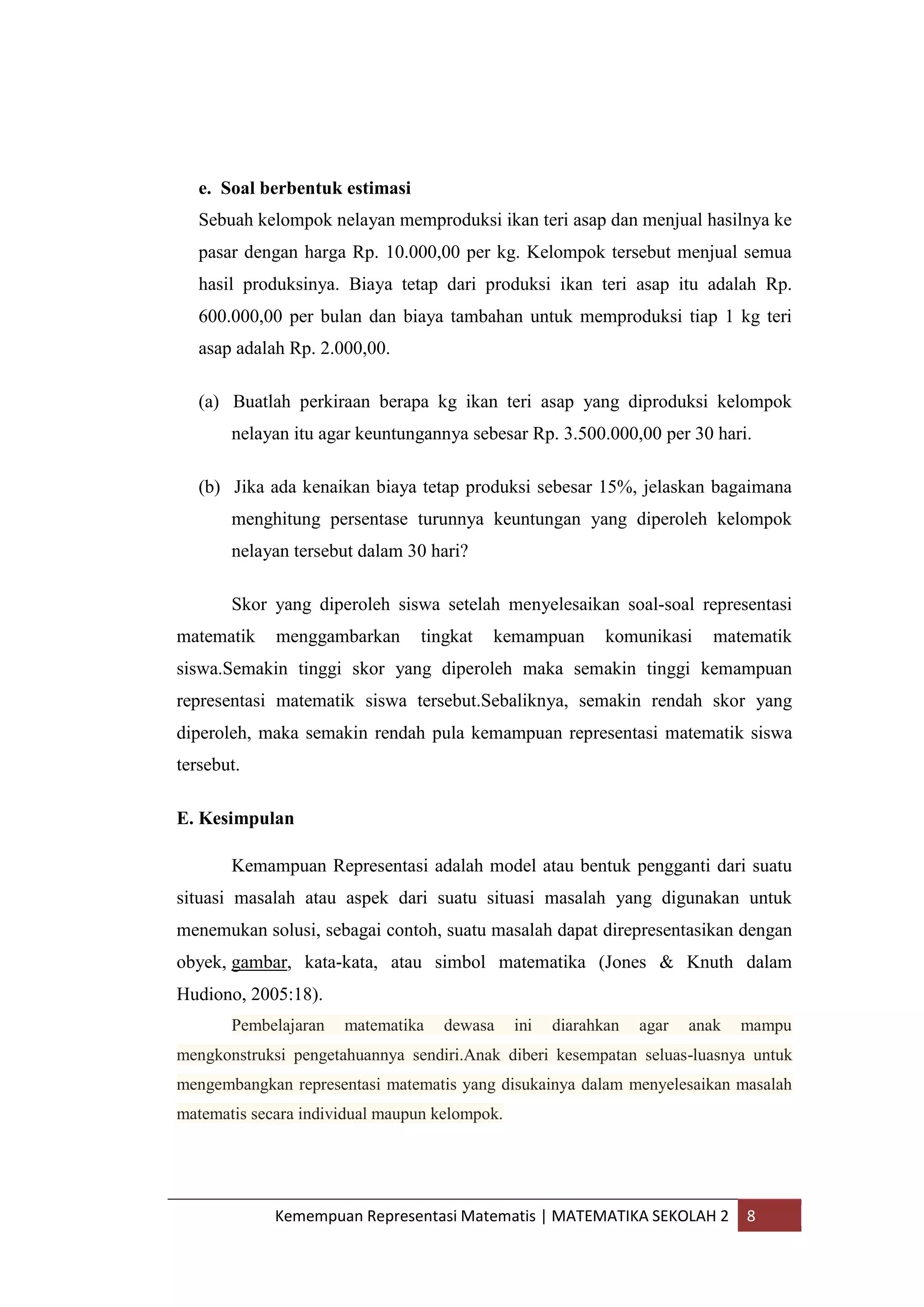Kemampuan representatif matematis | DOCX