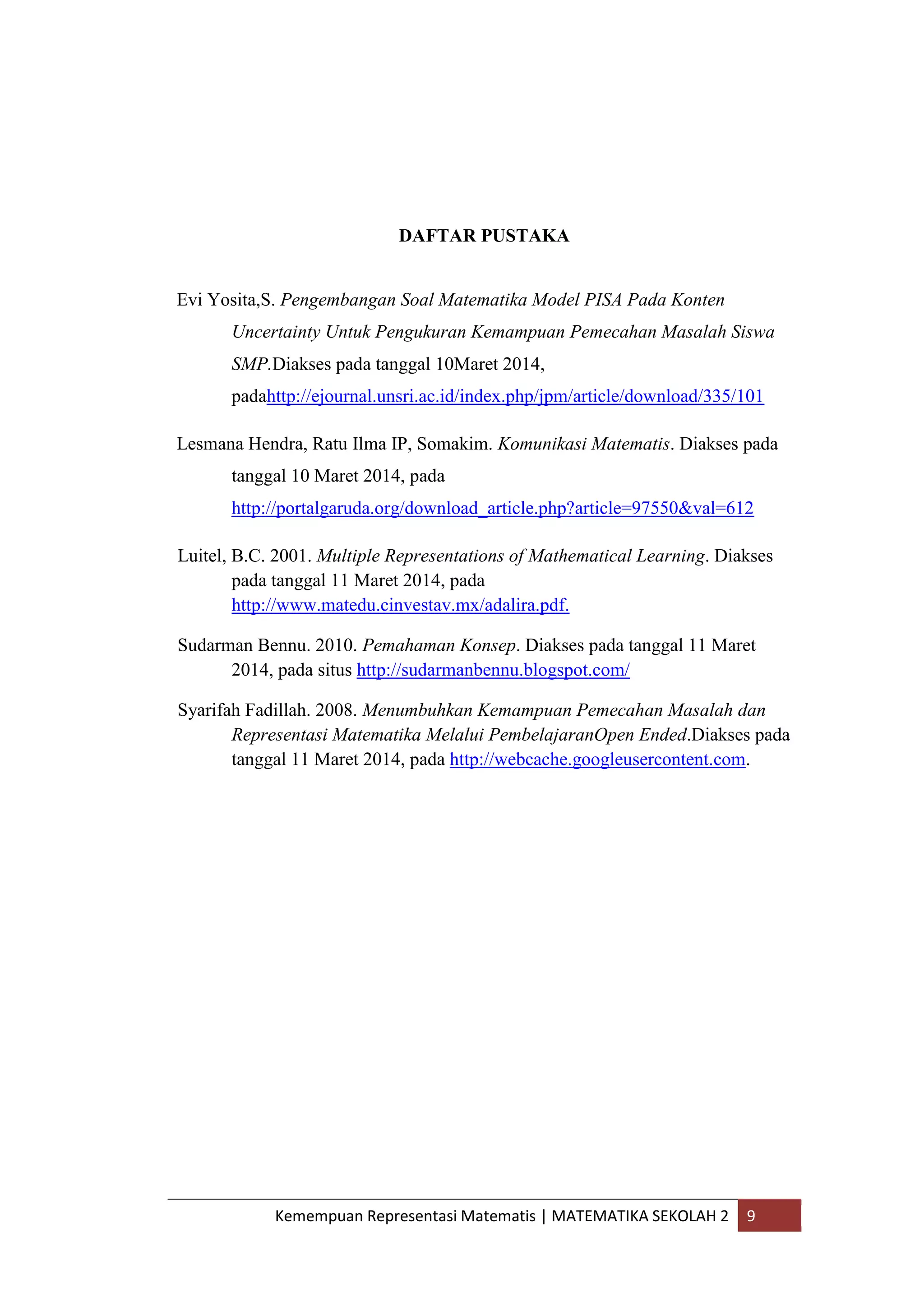 Kemampuan representatif matematis | DOCX