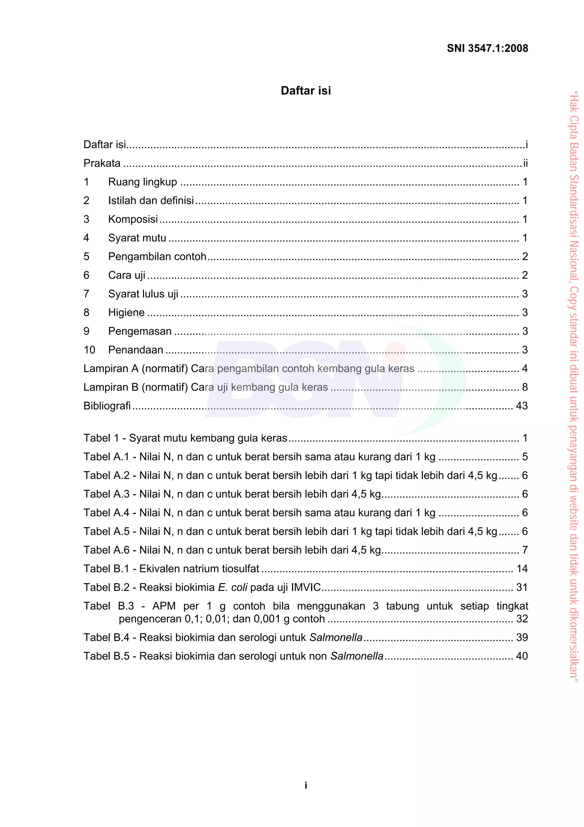 Kembang gula keras 2968 sni 3547.1_2008 | PDF