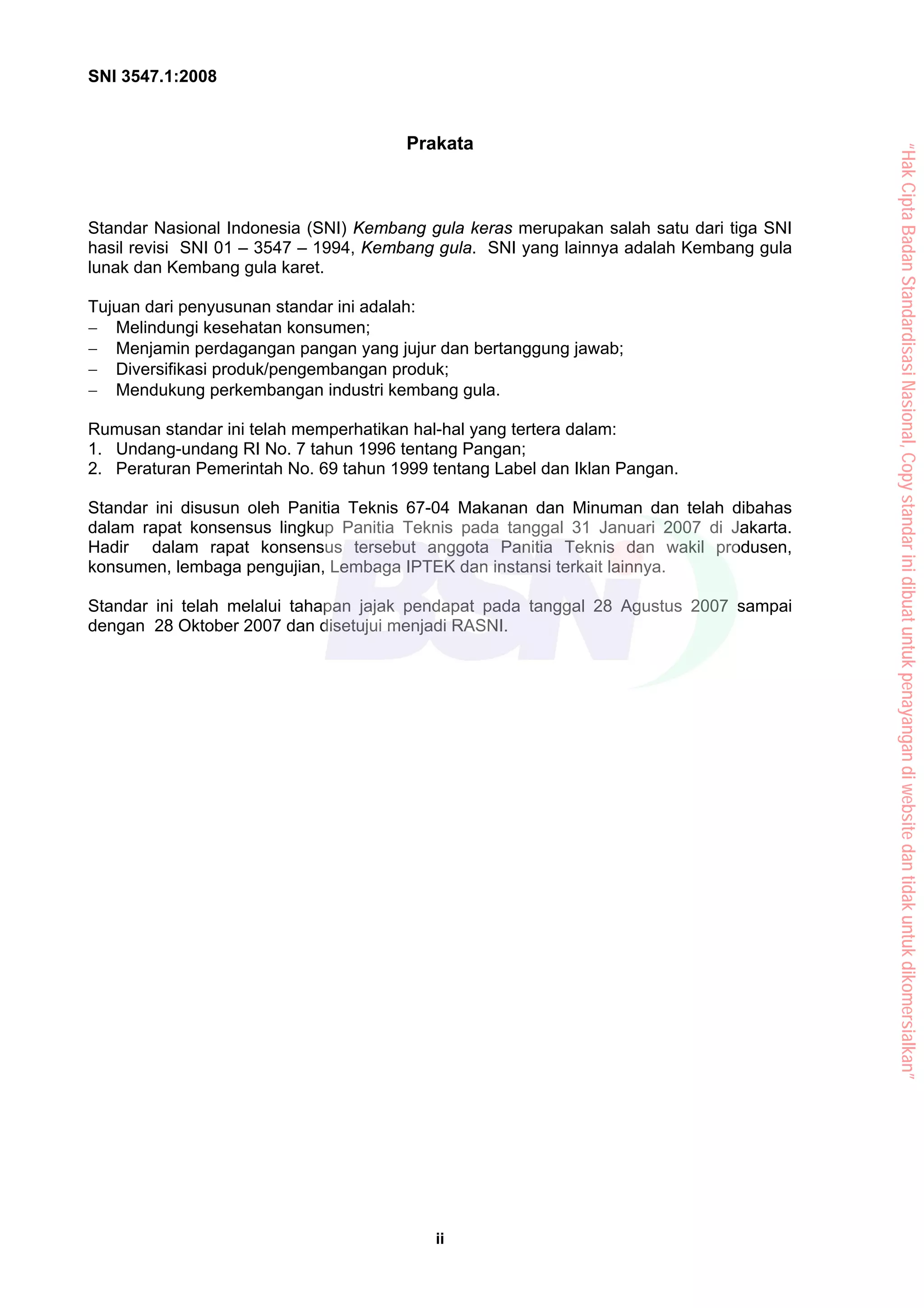 Kembang gula keras 2968 sni 3547.1_2008 | PDF