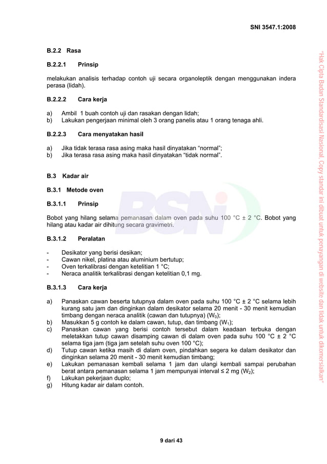Kembang gula keras 2968 sni 3547.1_2008 | PDF