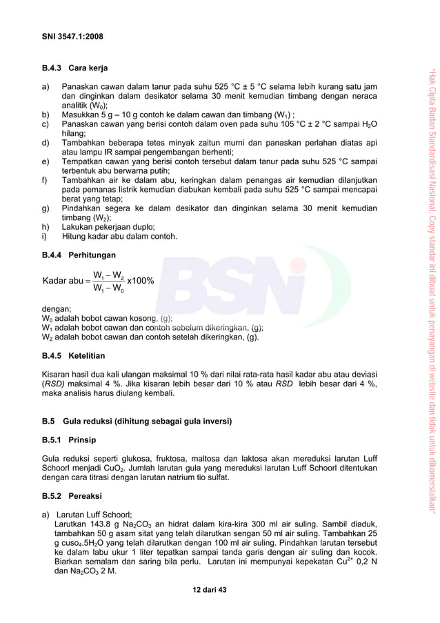 Kembang gula keras 2968 sni 3547.1_2008 | PDF