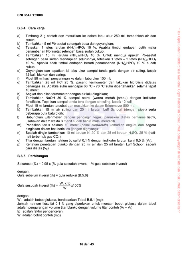 Kembang gula keras 2968 sni 3547.1_2008 | PDF