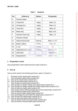 Kembang gula keras 2968 sni 3547.1_2008 | PDF