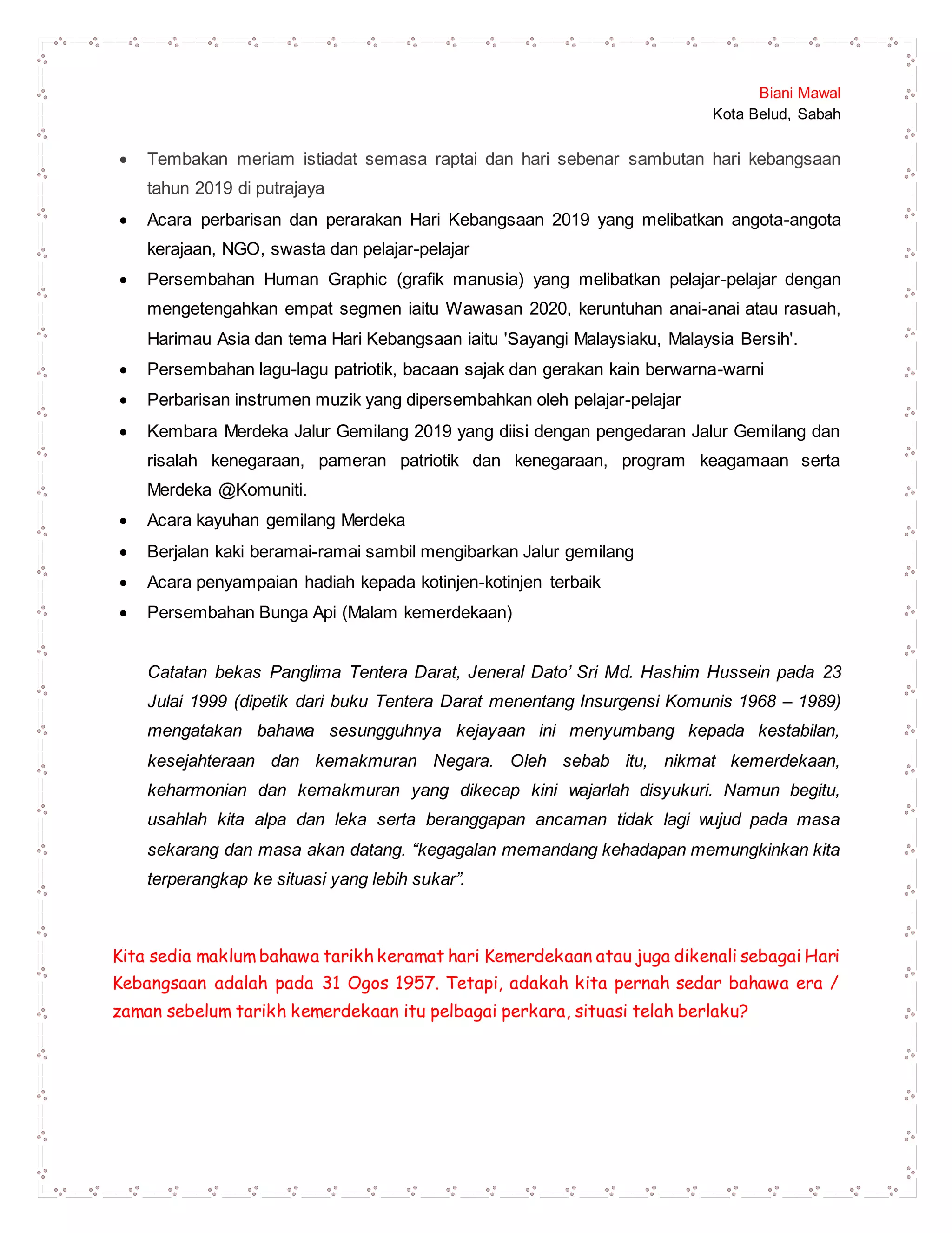 Kemerdekaan di Malaysia | DOCX