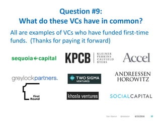 A Quiz on First-Time VC Funds | PPT