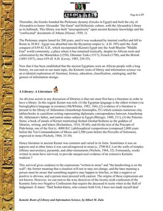 Kemetic Roots of Library and Information Science, by Itibari M. Zulu | PDF