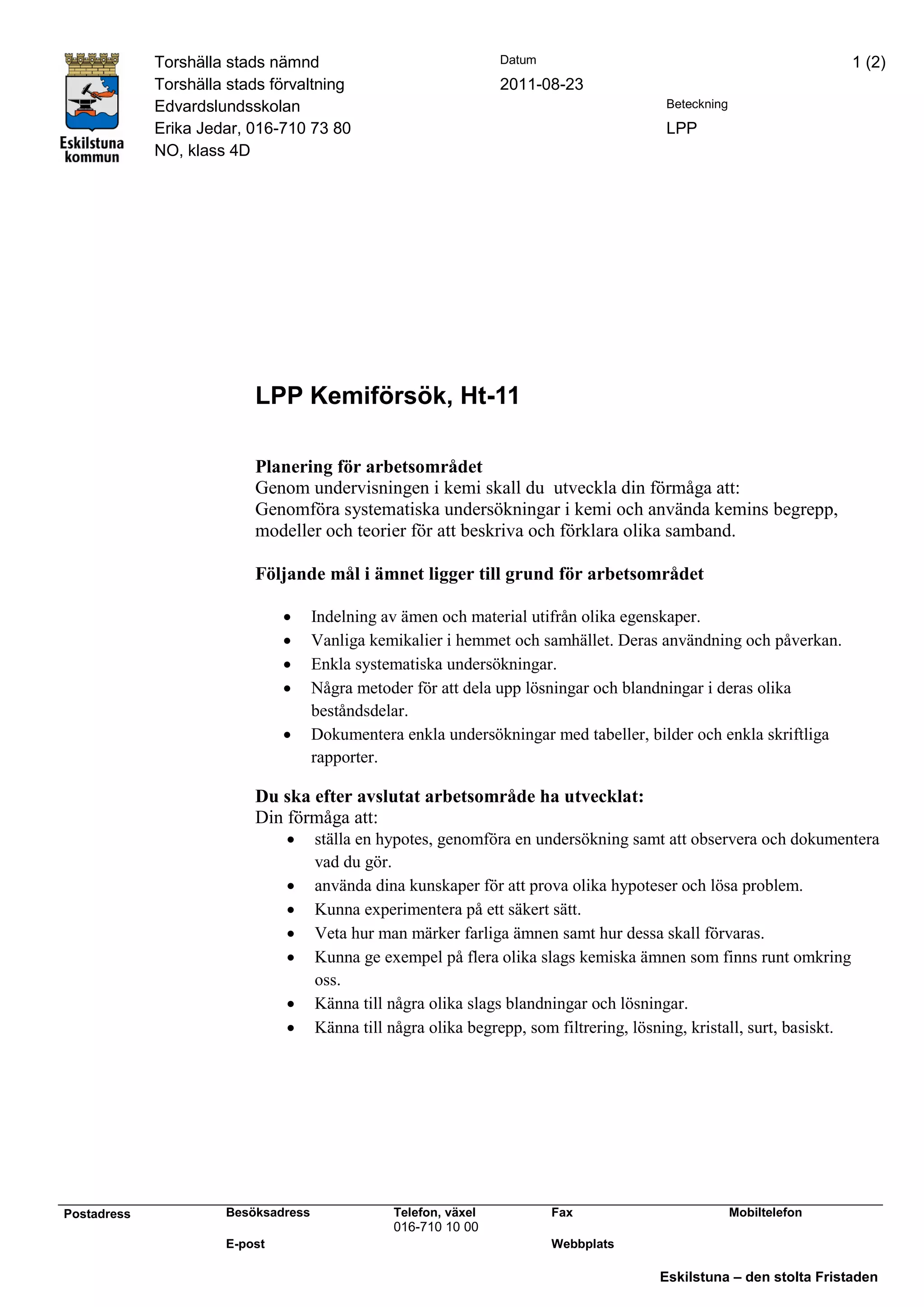 Kemiförsök lpp | PDF | Chemistry | Science