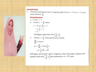 Contoh soal penerapan turunan fungsi aljabar | PPTX