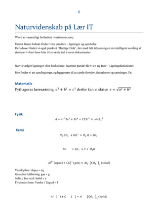 Kemiske Formler | DOCX